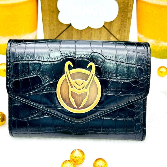 Bioworld | Bags | Marvel Loki Bifold Reptile Texture Wallet | Poshmark